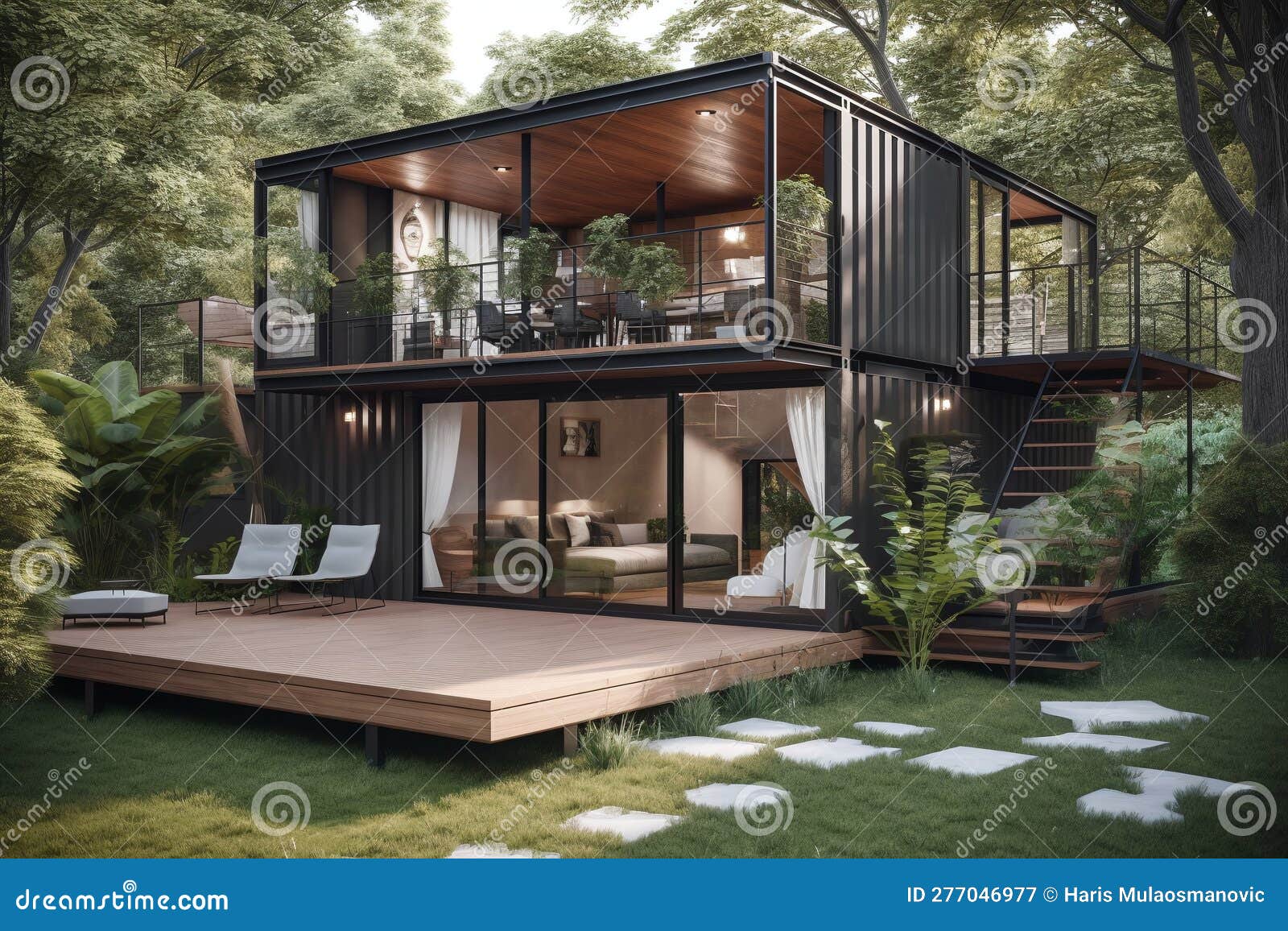 Modern Minimalist Retreat: Luxury Container House in a Serene Forest ...