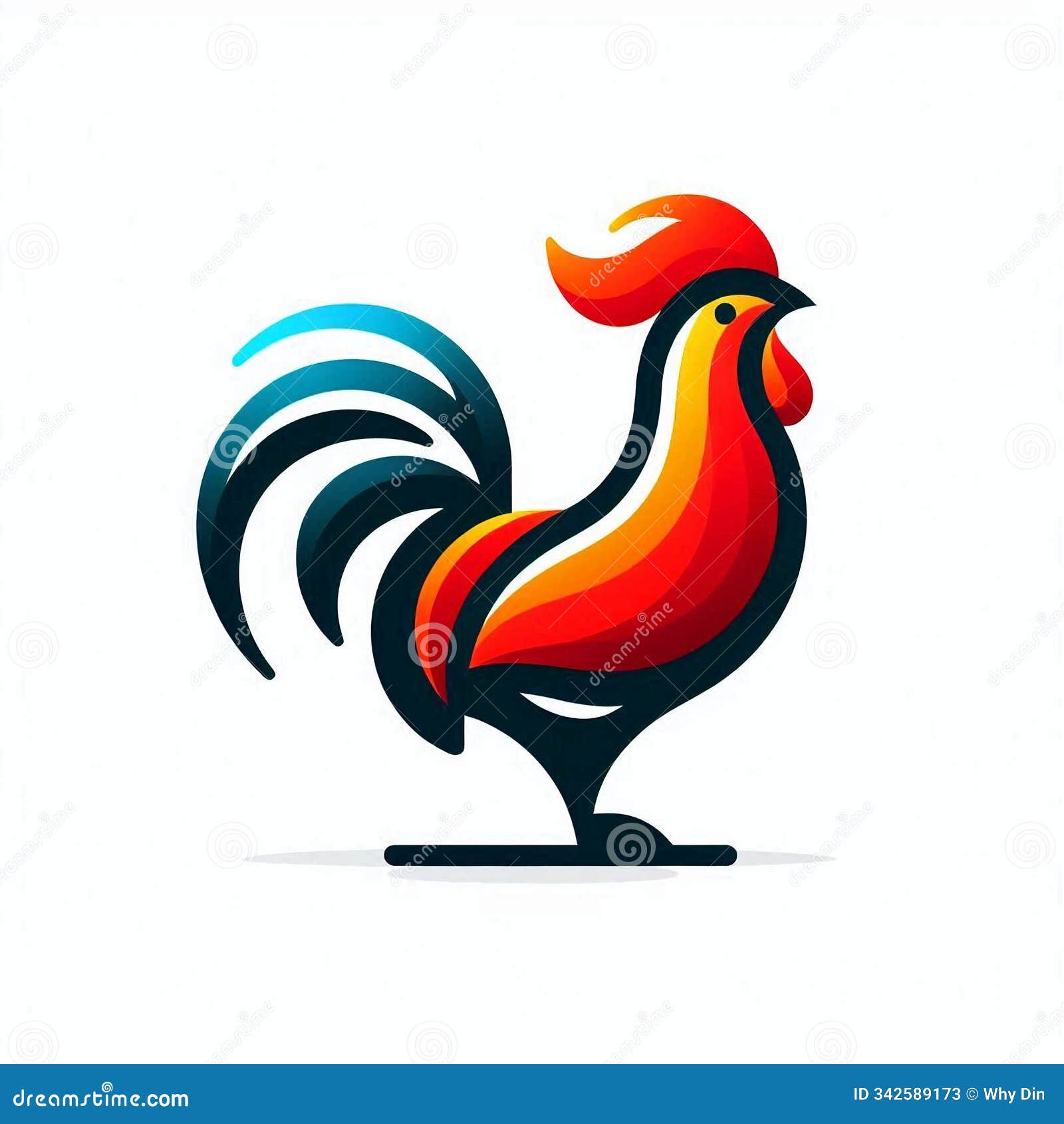 Minimalist Rooster Icon For Modern 2d Game Art Royalty-Free Cartoon ...