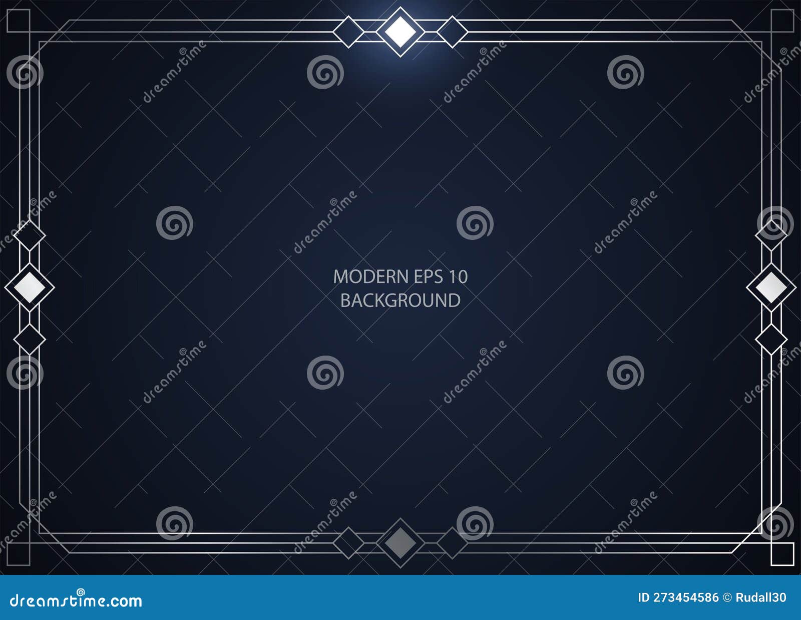 Modern Minimalist Silver Frame on Dark Blue Background Stock Vector ...