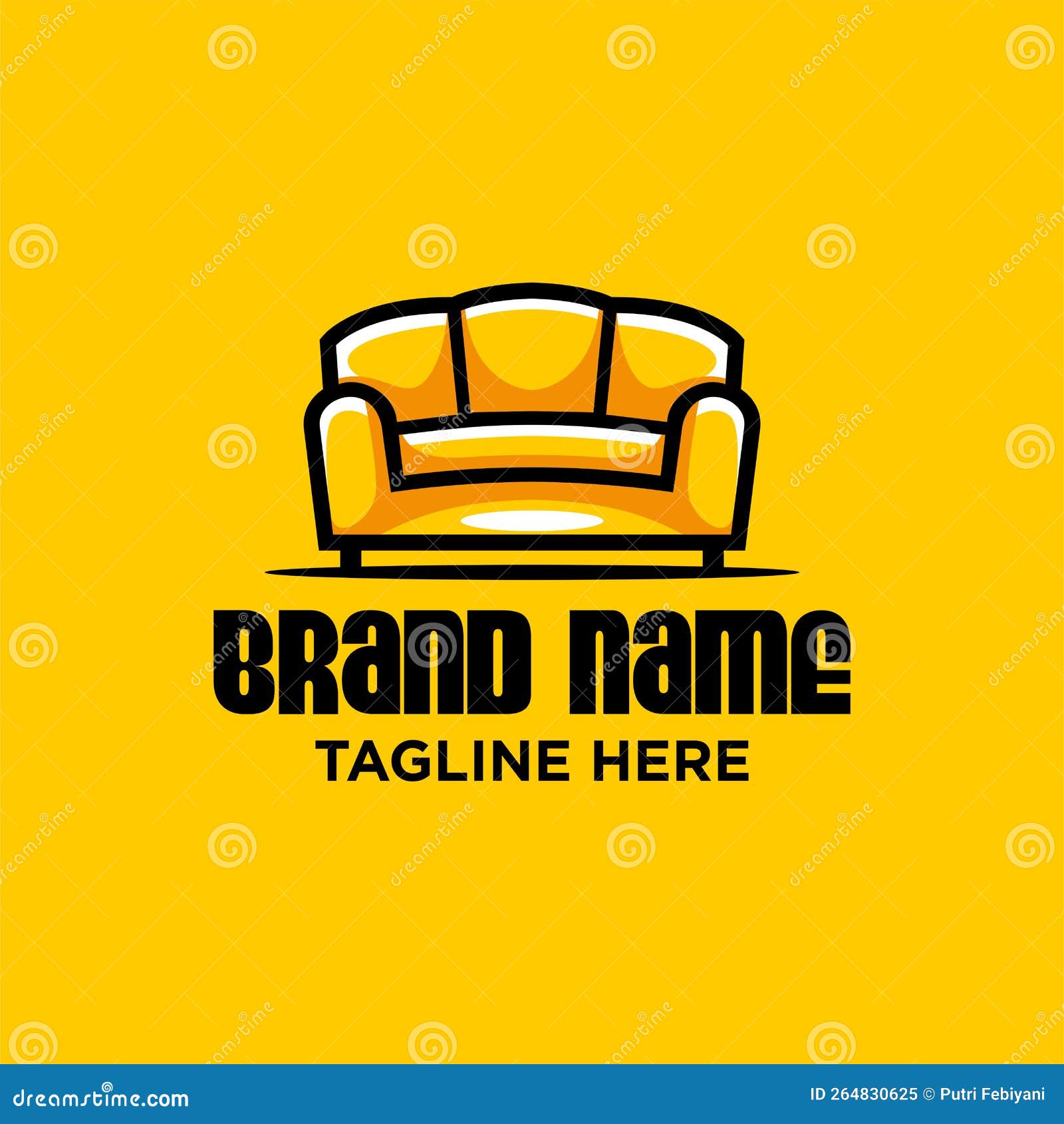 Sofa Logo Design stock vector. Illustration of home - 264830625