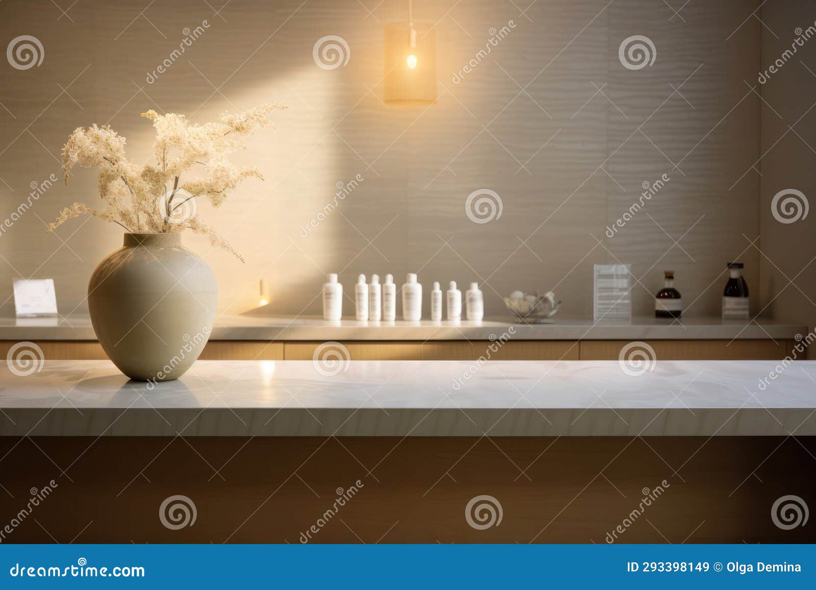 Minimalist Spa Interior: Vacant Reception, Sleek Design Elements ...