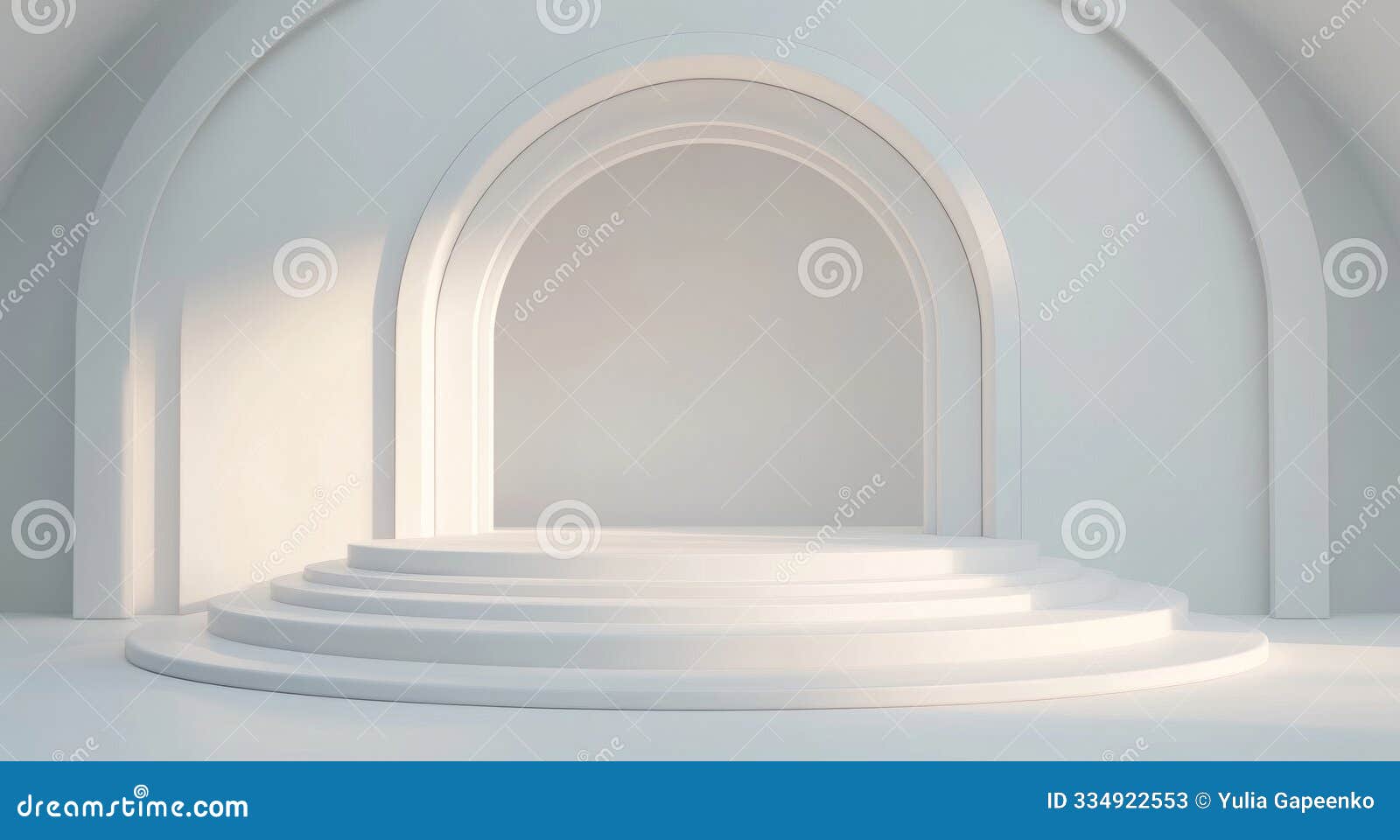 Modern Minimalist Stage Design Featuring Circular Backdrop in Soft ...