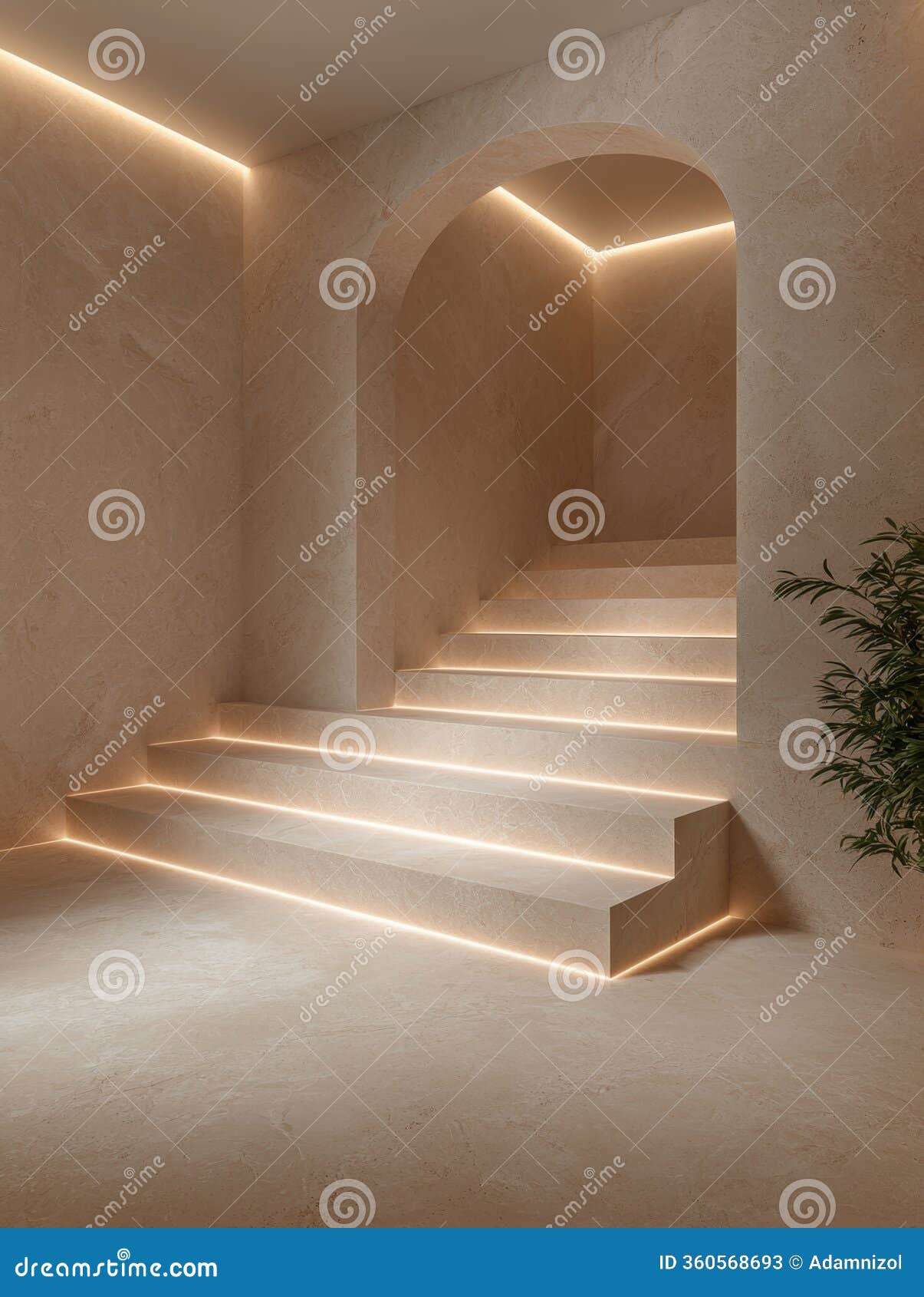 A Minimalist Staircase Leading Upwards Symbolizing Progress And ...