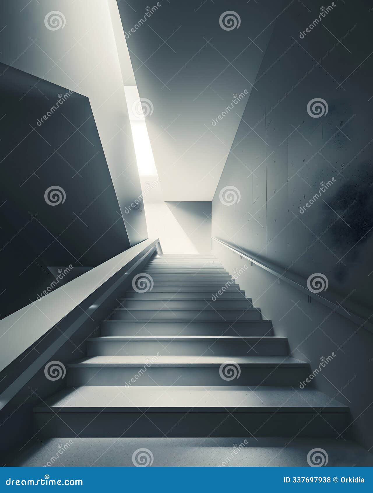 Modern Minimalist Stairs with Depth Stock Illustration - Illustration ...