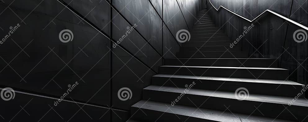 Modern Minimalist Stairs with Depth Stock Illustration - Illustration ...