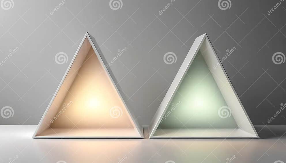 Modern Minimalist Triangle Shelf with Warm and Cool Light - Interior ...
