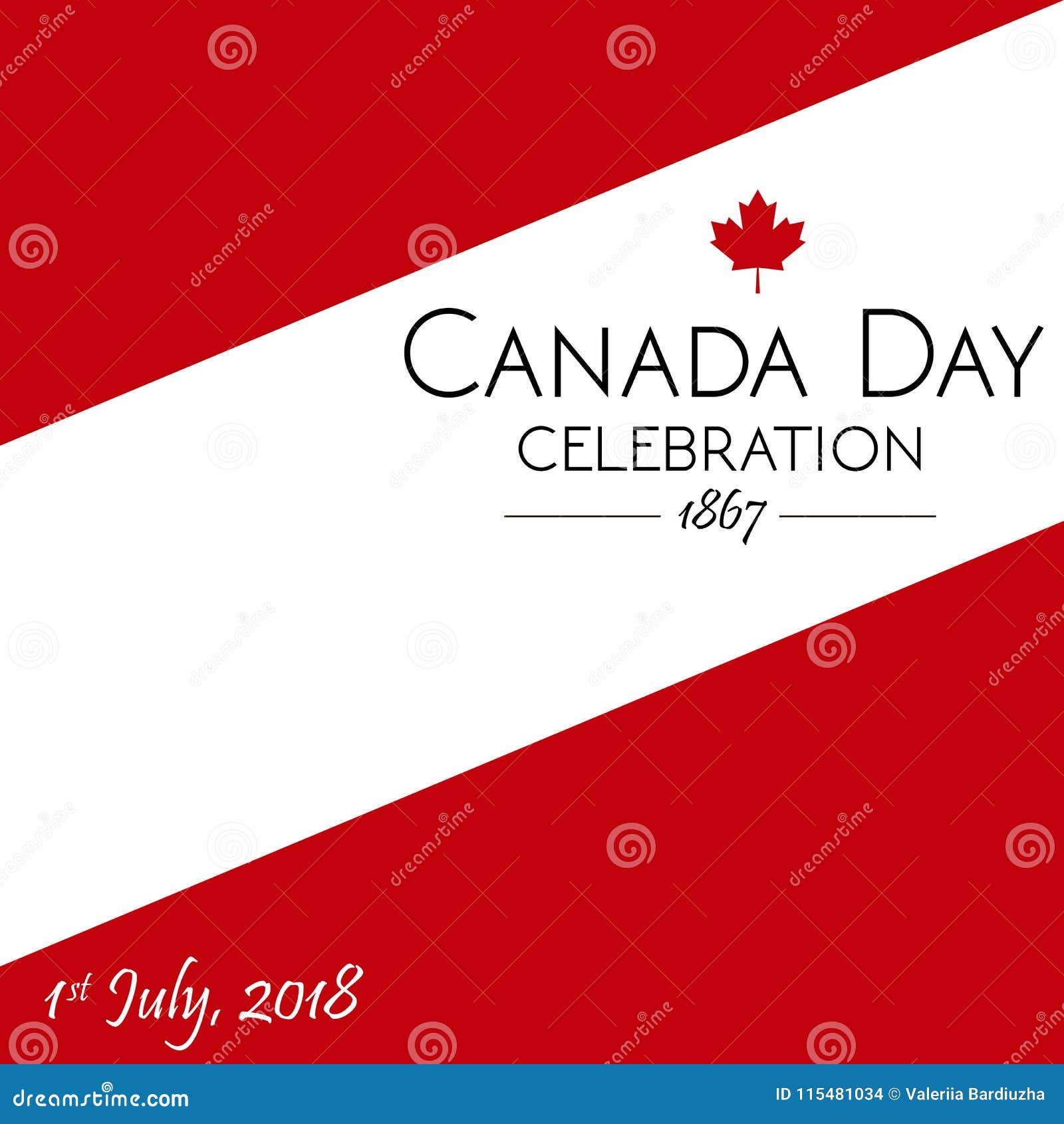 Canadian Minimalist Map With The National Flag. Brilliant And Modern ...