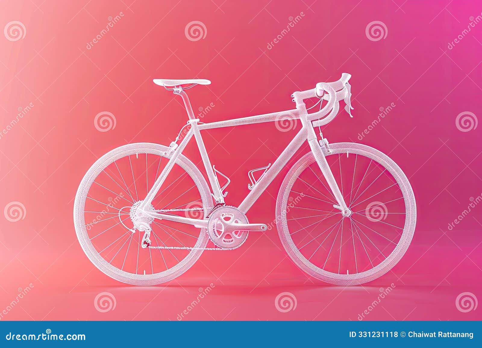 Modern Minimalist White Bicycle Frame Against Bold Background - Elegant ...