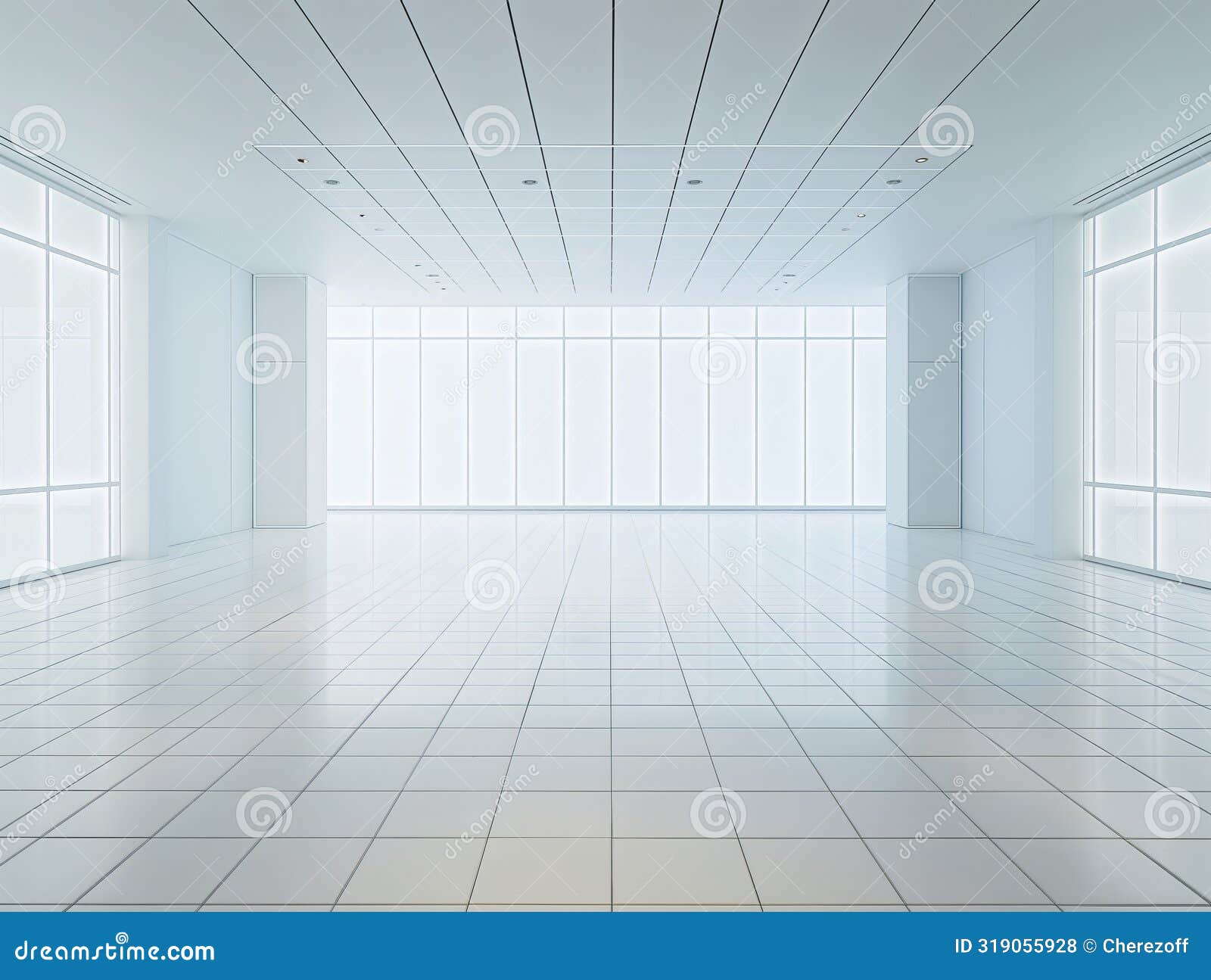 Modern Minimalist White Interior Space Stock Photo - Image of bright ...