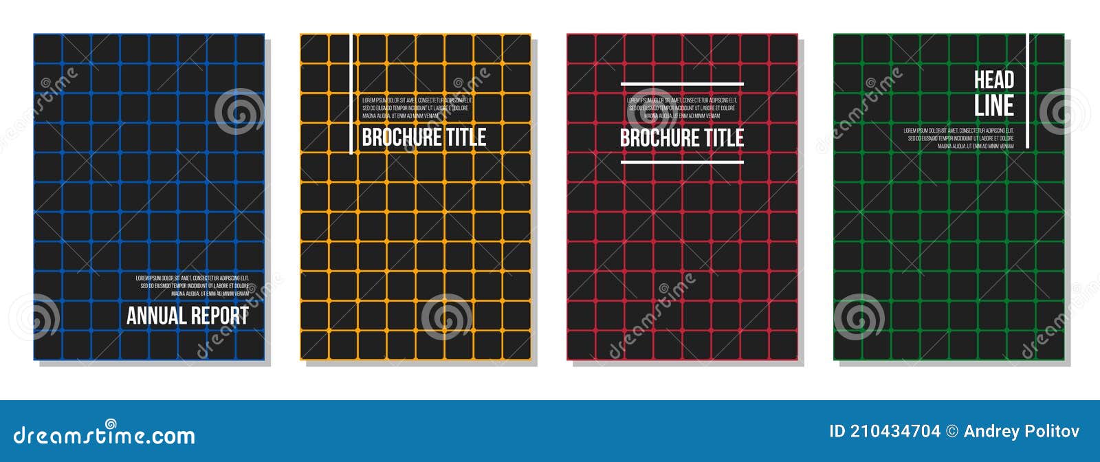 Modern Minimalistic Abstract Squared Grid Covers Set Stock Vector ...