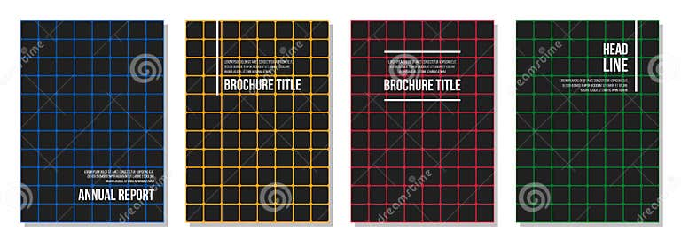 Modern Minimalistic Abstract Squared Grid Covers Set Stock Vector ...