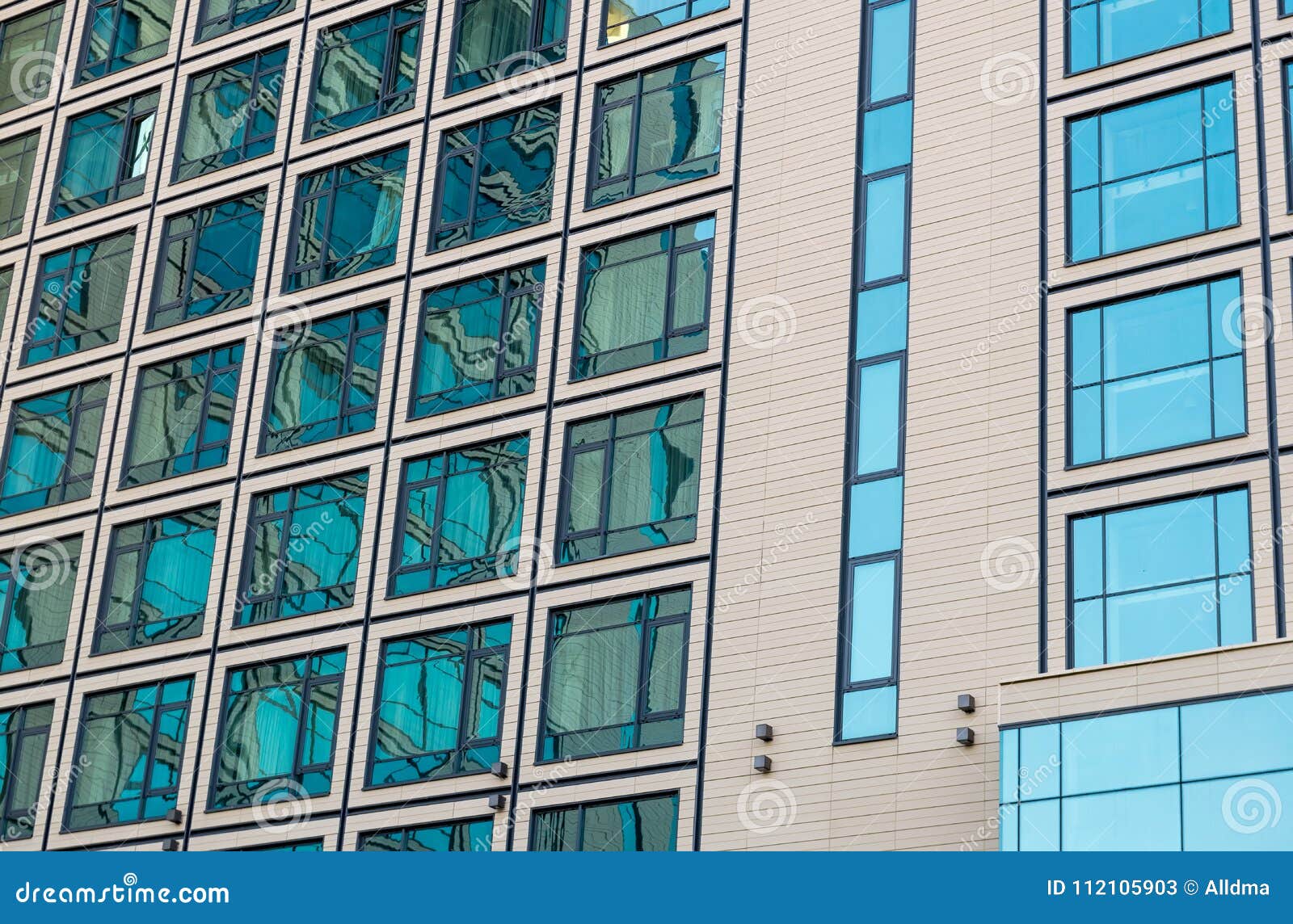 Modern Architecture with a Lot of Square Glass Windows Stock Image ...
