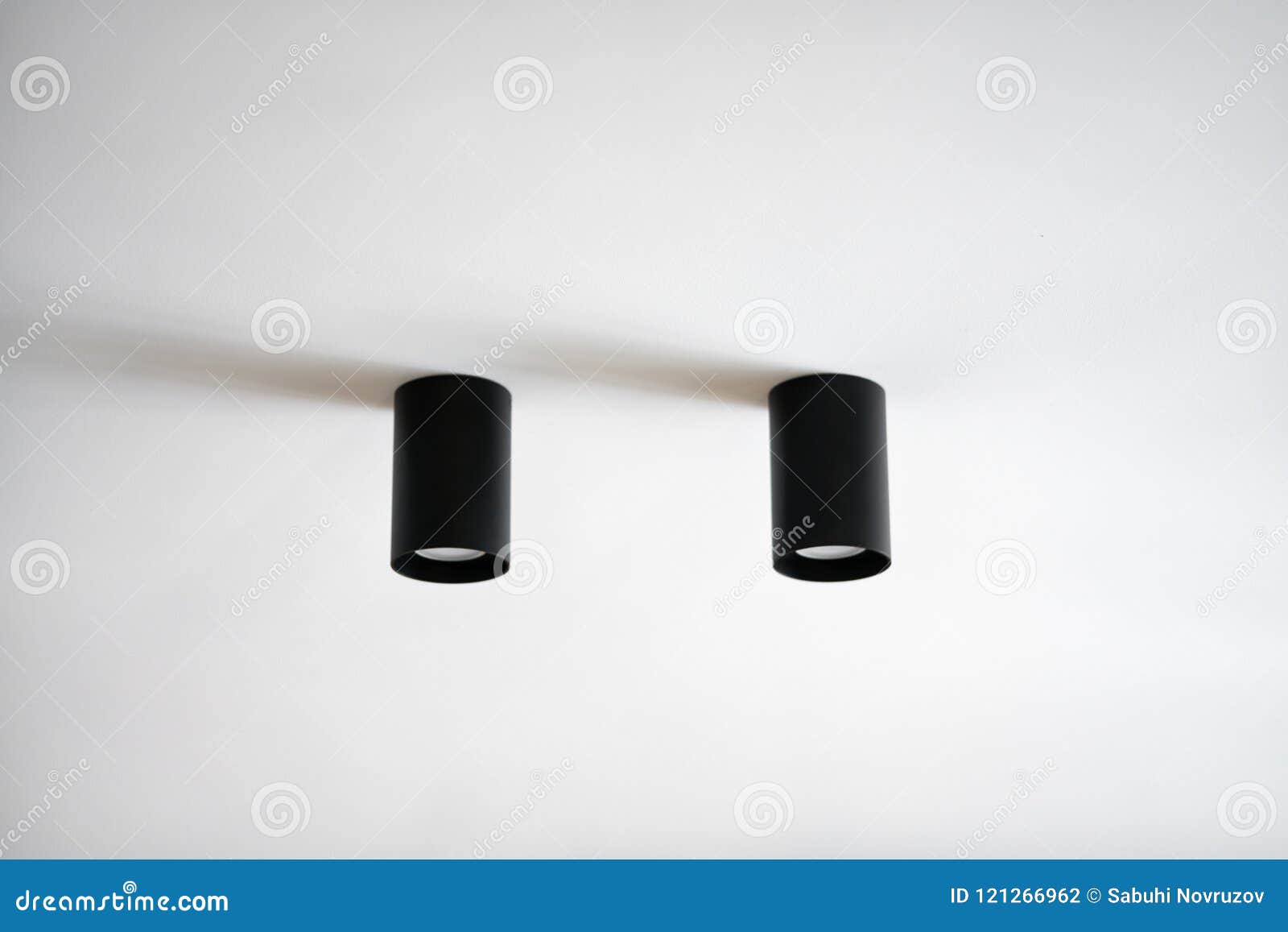 Modern Minimalistic Ceiling with Embedded Lights. Stock Photo - Image ...