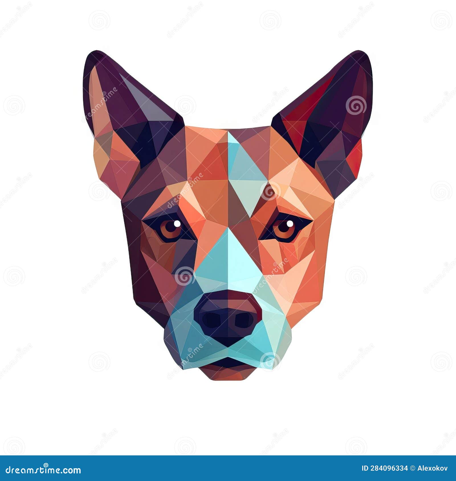 Modern and Minimalistic Geometric Dog Head on White Background AI ...