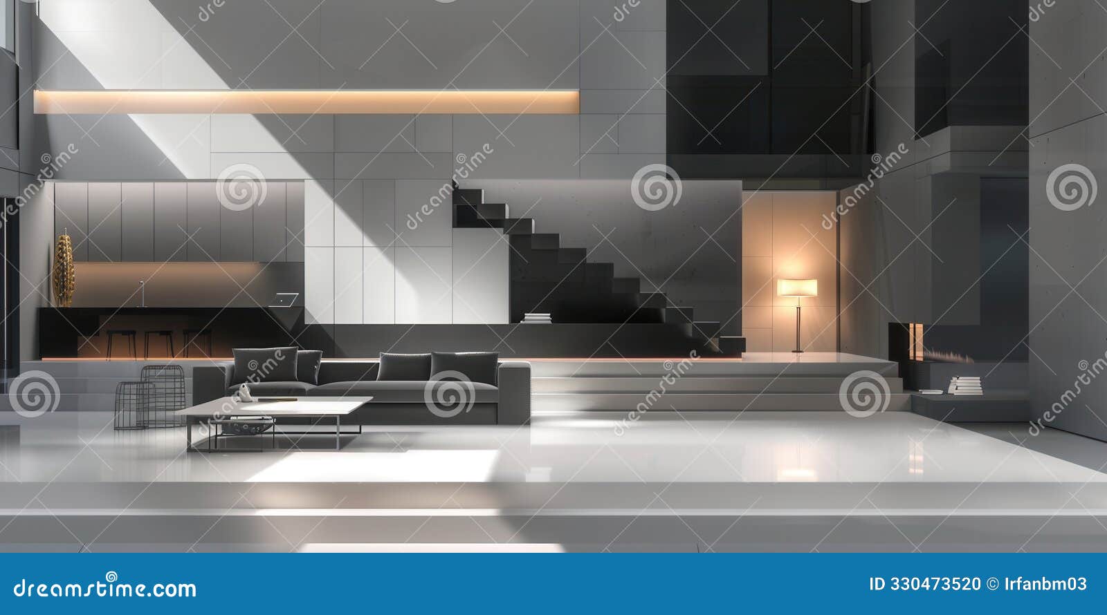 Modern and Minimalistic Interior Design. Architectural Elevation Symbol ...