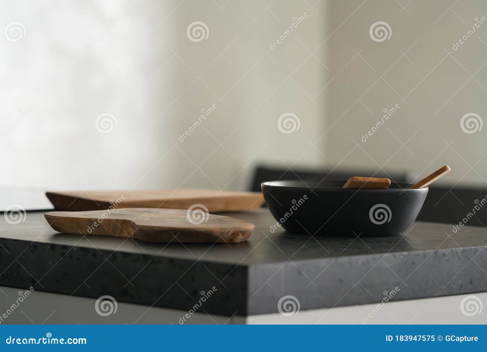 Modern Minimalistic Kitchen Interior with Concrete Terrazzo Countertop ...