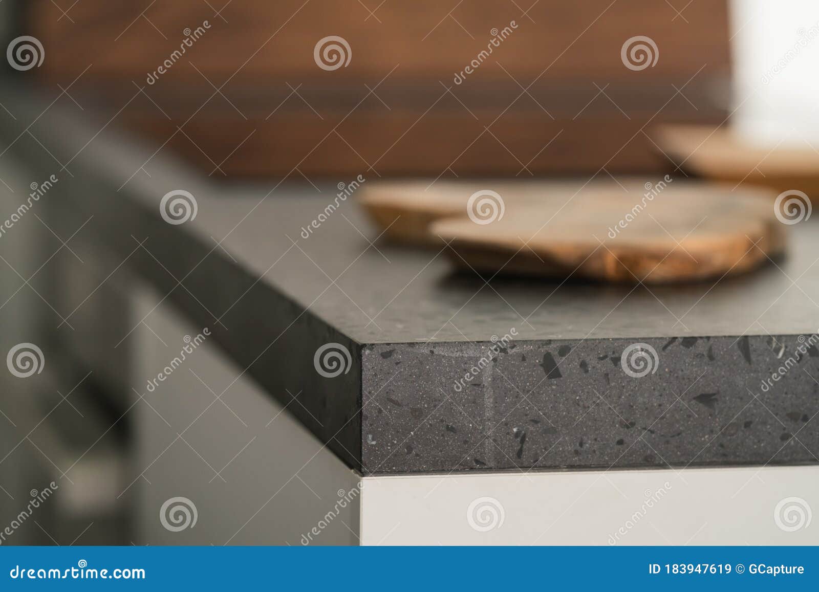 Modern Minimalistic Kitchen Interior with Concrete Terrazzo Countertop ...