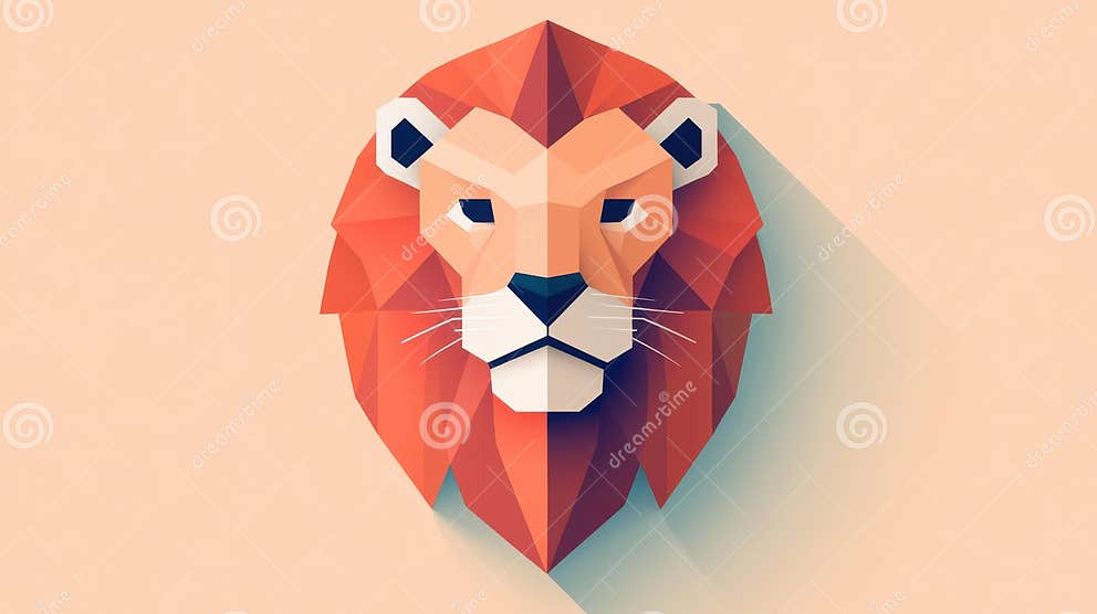 A Modern, Minimalistic Lion Design Featuring a Bold Mane and Flat ...