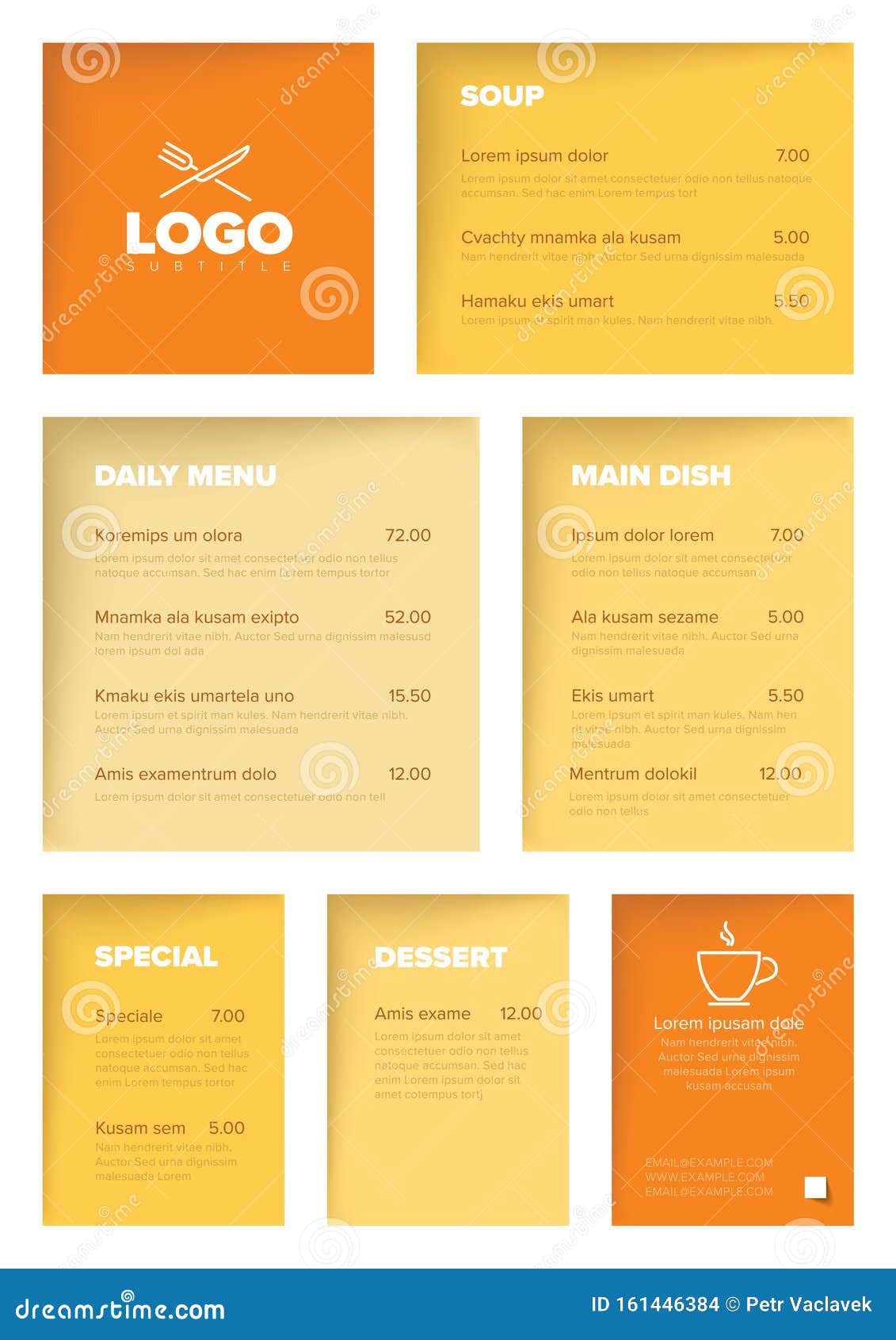 Modern Minimalistic Restaurant Menu Template Stock Vector ...