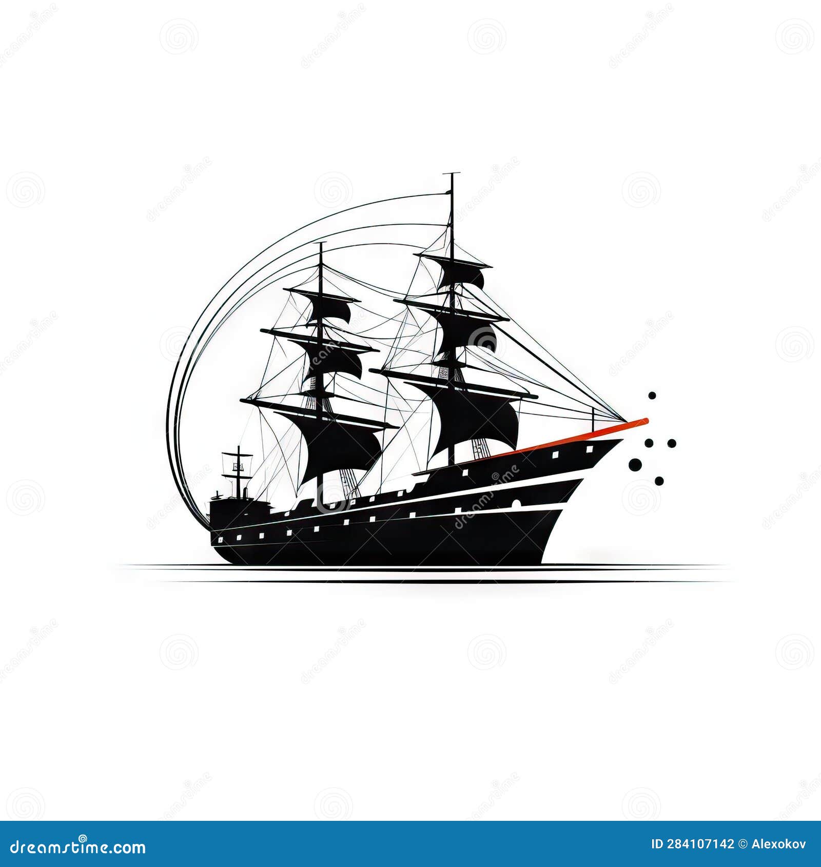 Modern Minimalistic Ship on White Background Design. Generative AI ...