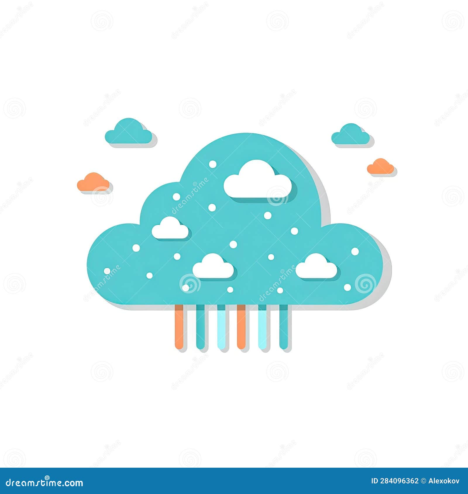 Modern and Minimalistic Vector Design of Rain Cloud on White Background ...