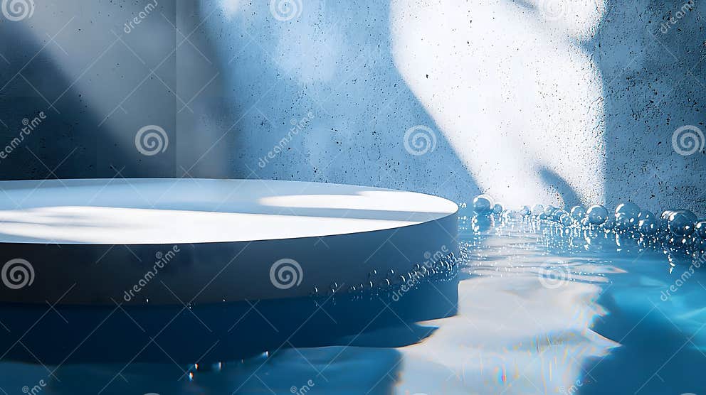 Modern Minimalistic Water Feature with Reflections Stock Illustration ...