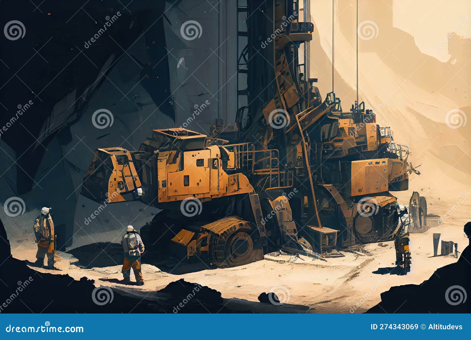 Modern Mining Equipment and Personnel during the Extraction Process ...
