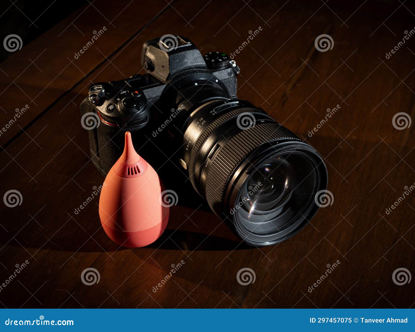 Modern Mirrorless Camera with Blower for Cleaning Stock Image - Image ...