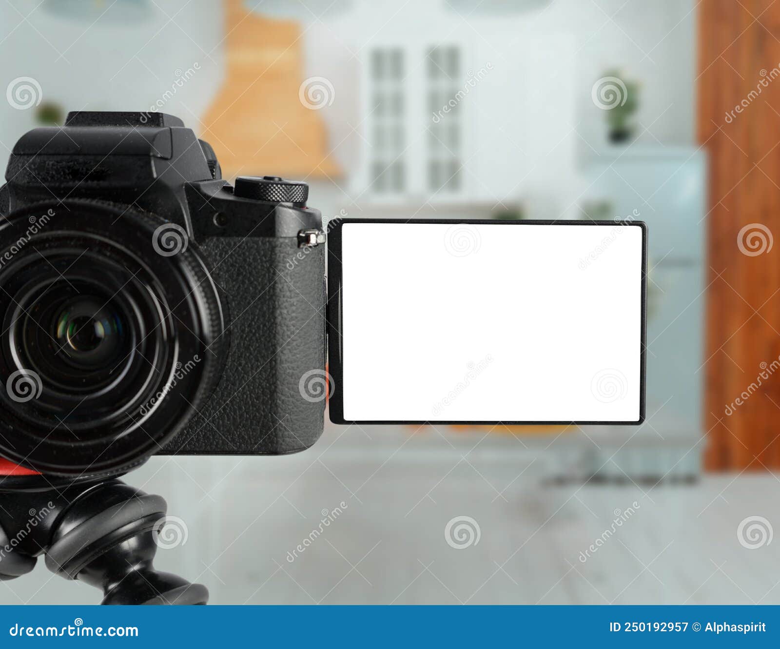 Modern Mirrorless Camera Ready To Records with Blank Screen Stock Image ...