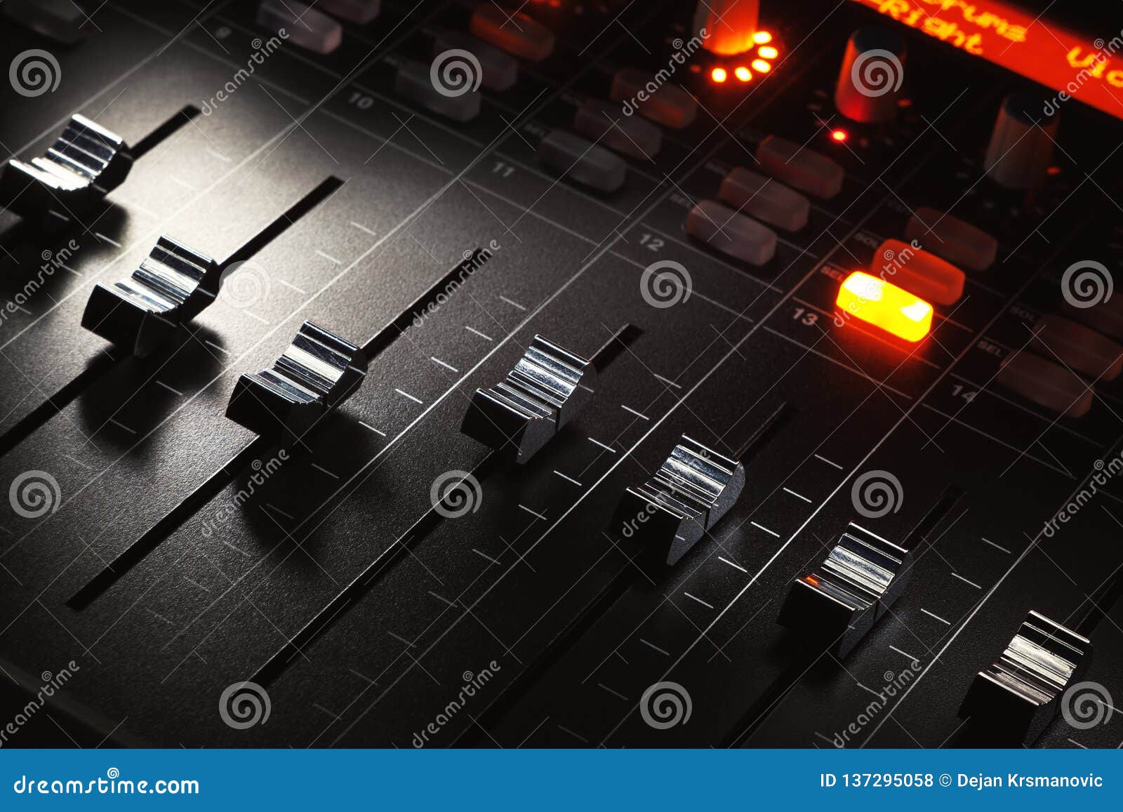 Modern Mixing Console stock photo. Image of music, mixer - 137295058