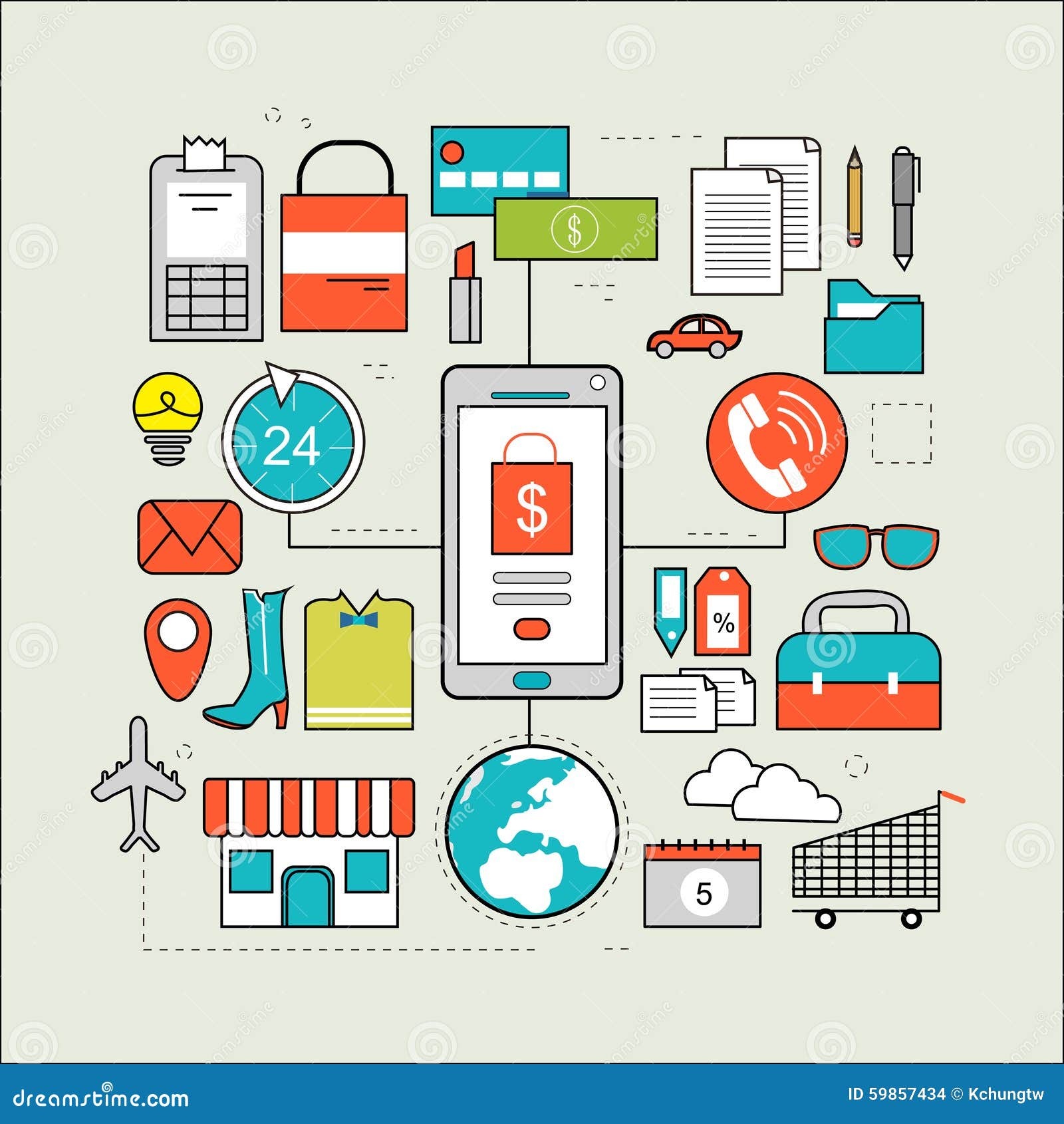 Modern mobile life stock vector. Illustration of life - 59857434