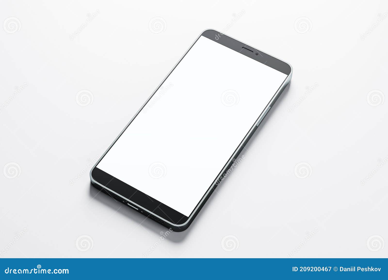 Modern Mobile Phone with Blank White Screen Stock Illustration ...