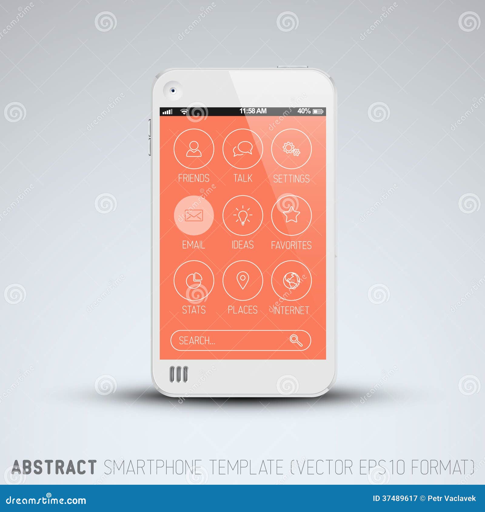 Modern Mobile Phone with Flat User Interface Stock Vector ... Modern Mobile Phone with Flat User Interface Stock Vector ...