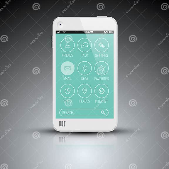 Modern Mobile Phone with Flat User Interface Stock Vector ...