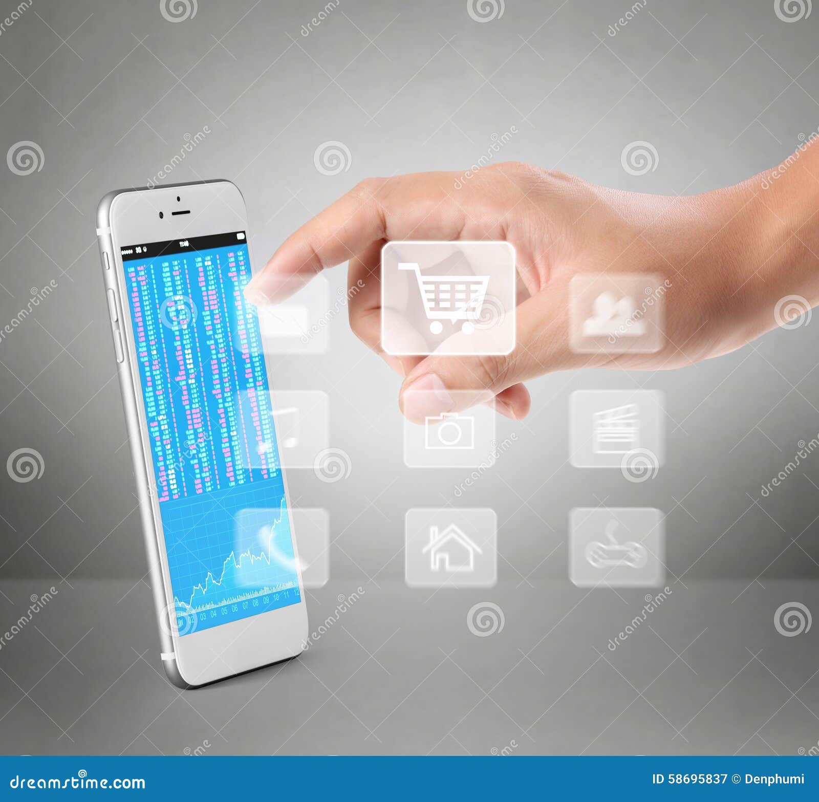 Modern Mobile Phone in Hand Stock Image - Image of cellular, portable ...