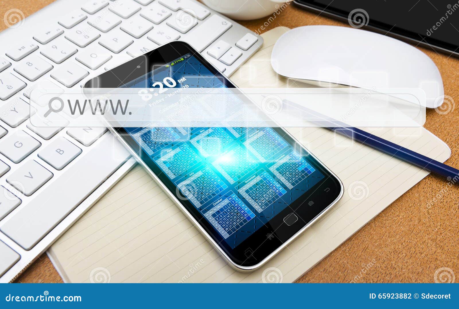 Modern Mobile Phone with Internet Web Bar Stock Illustration ...