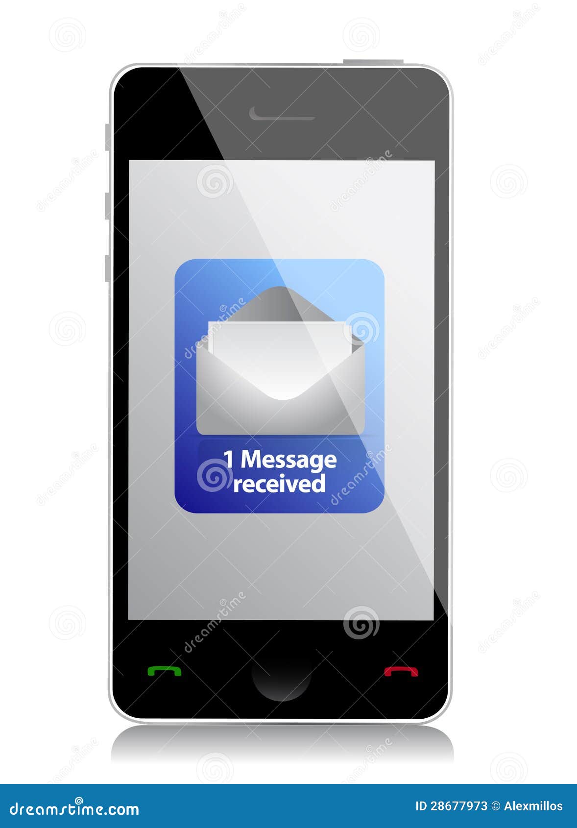 Modern Mobile Phone Unread Message Stock Illustration - Illustration of ...