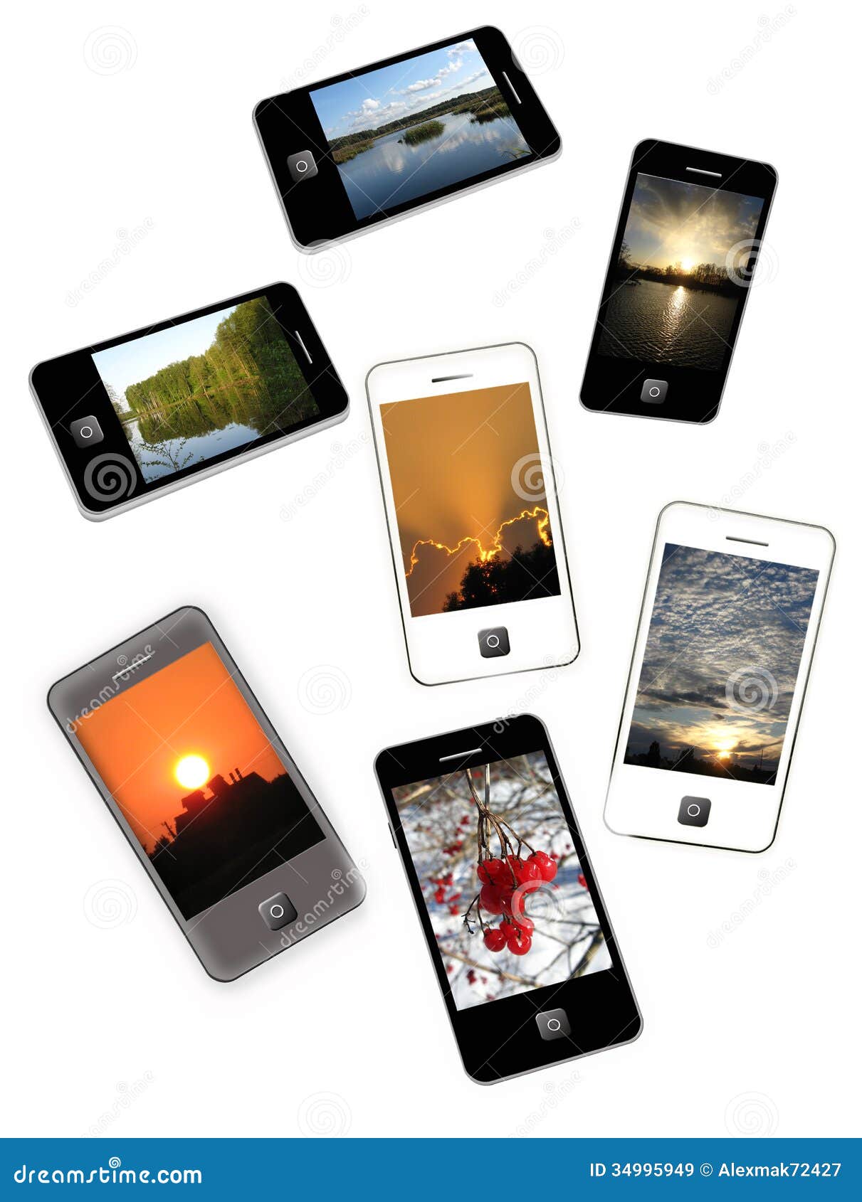 Modern Mobile Phones with Different Photo Stock Image - Image of ...