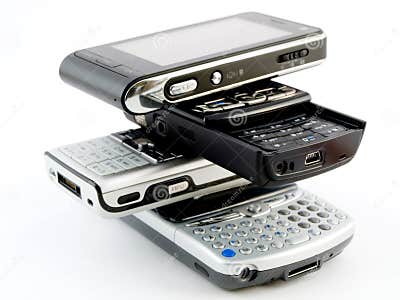 Modern Mobile Phones PDA Cell Handheld Stock Image - Image of cell ...