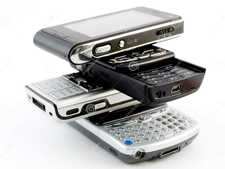 Modern Mobile Phones PDA Cell Handheld Stock Image - Image of cell ...