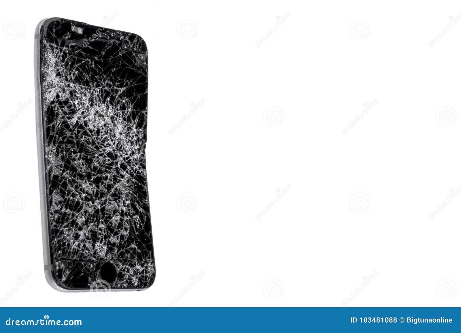 Modern Mobile Smartphone Broken Screen and Damages. Cellphone Crashed ...