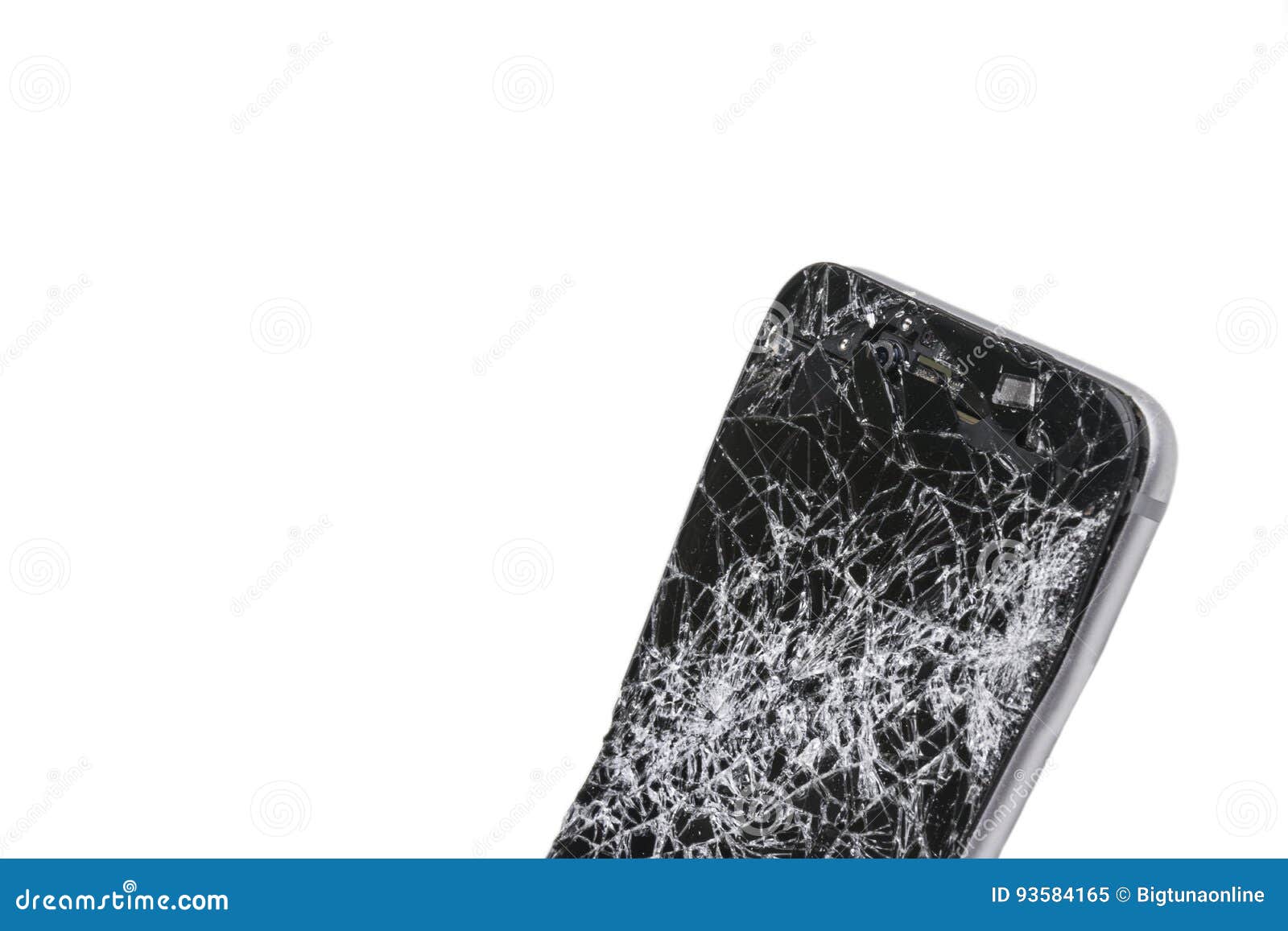 Modern Mobile Smartphone Broken Screen and Damages. Cellphone Crashed ...