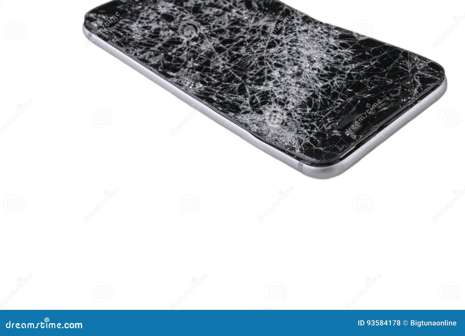 Modern Mobile Smartphone Broken Screen and Damages. Cellphone Crashed ...