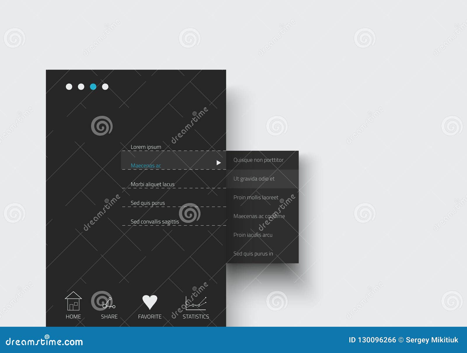 Modern Mobile UI, UX, GUI Screen. Mobile Application Menu Stock Vector ...