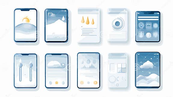 Modern Mobile Weather App Interface Design with User-Friendly GUI ...