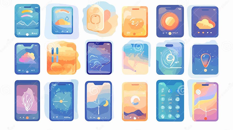 Modern Mobile Weather App Interface Design with User-Friendly GUI ...