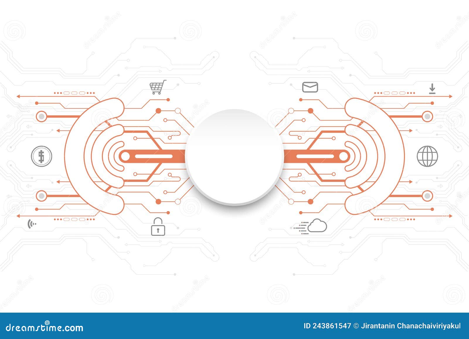 Modern Mockup Technology Concept with Icons and Digital Element on ...