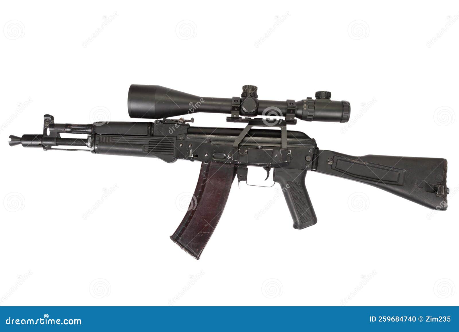 Modern Model AK - 105 Assault Rifle with Optic Scope Stock Photo ...