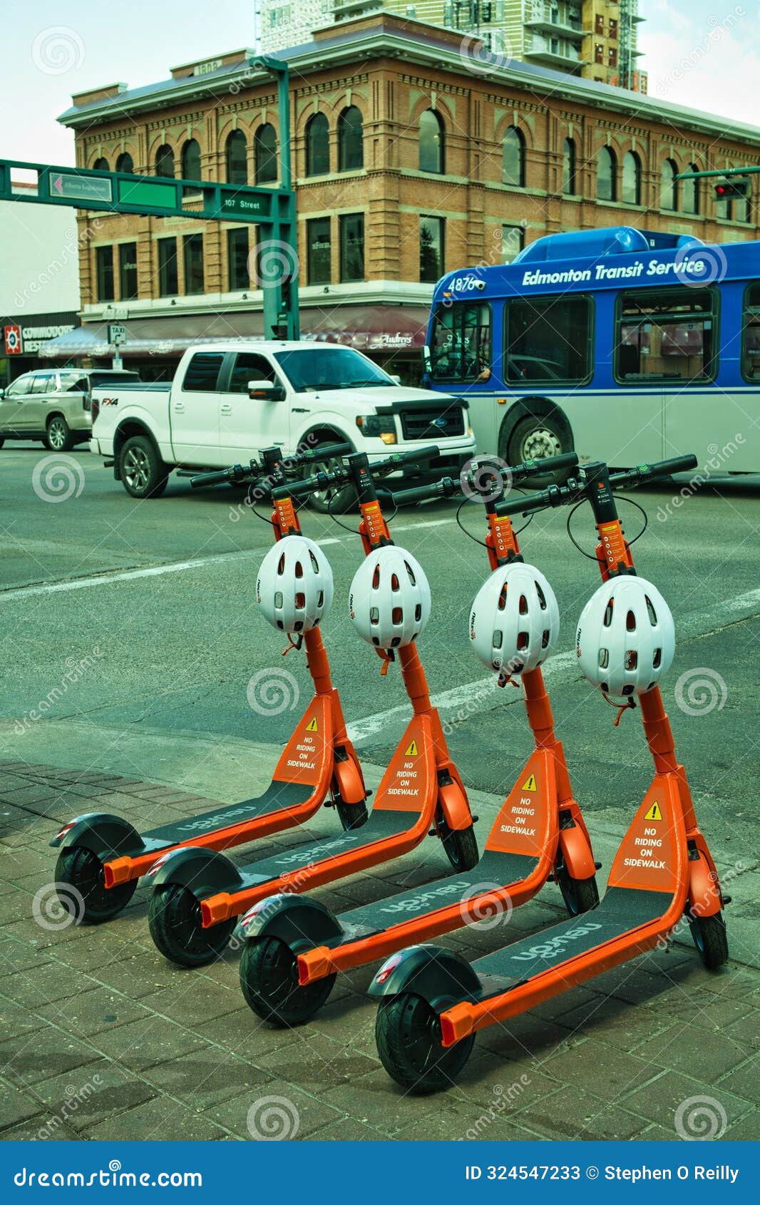 Modern Modes of Transport in Downtown Edmonton Editorial Stock Photo ...