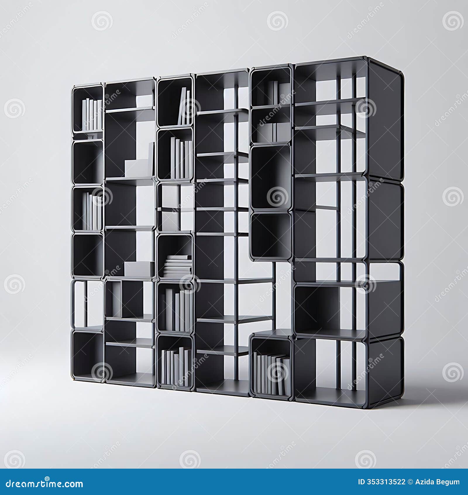 Modern Modular Bookshelf with Geometric Design for Sleek and Functional ...